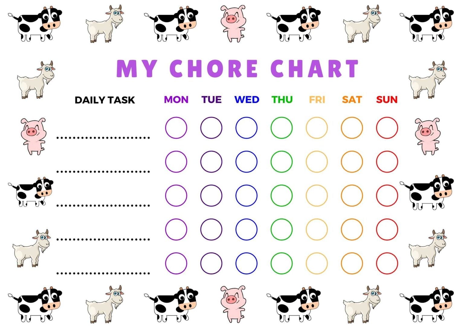 25 Free Printable Chore Charts for Kids (2025)