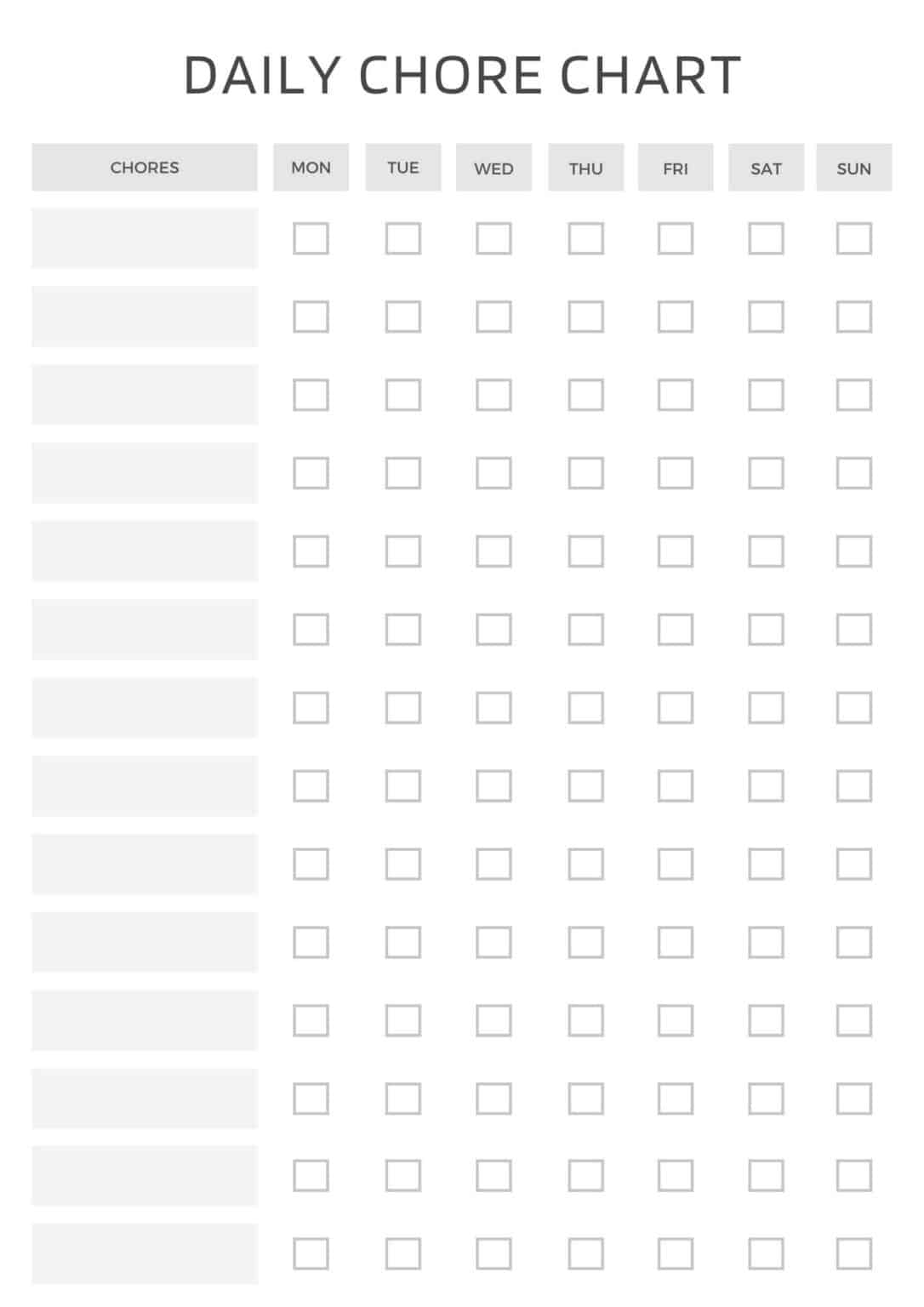 25 Free Printable Chore Charts for Kids (2025)